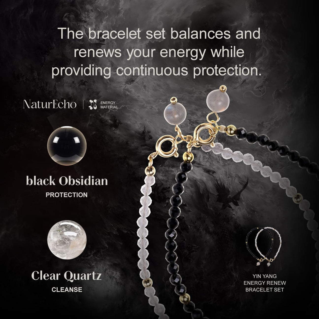 Yin Yang Energy Renew Bracelet Set – NaturEcho